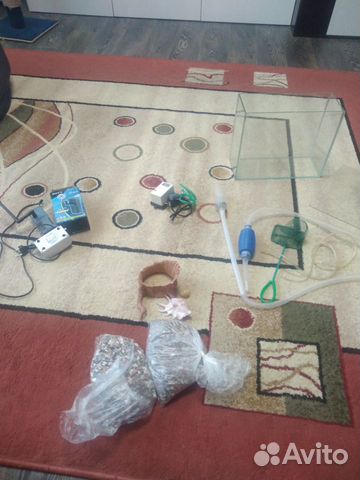 Аквариум 32x26x13 + набор примочек